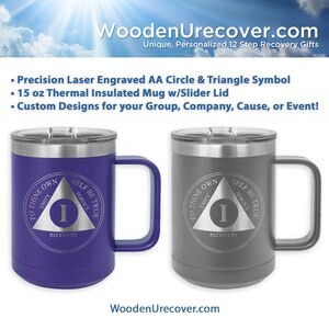 15 Oz. AA Medallion Coffee Mug | Personalized Laser Engraved Travel Cup ...
