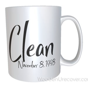 NA Clean Date Ceramic Coffee Cup | 12 Step Narcotics Anonymous Gifts ...