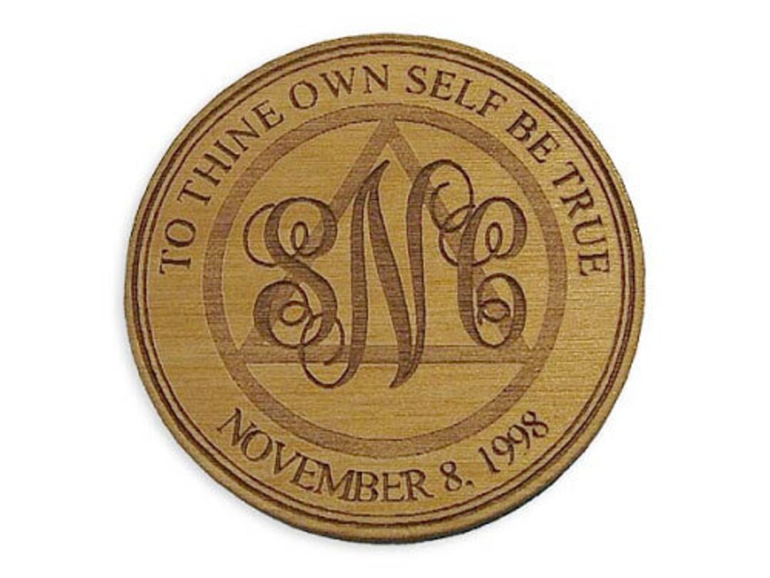 AA Medallion, Alcoholics Anonymous Monogram Token, Personalized ...