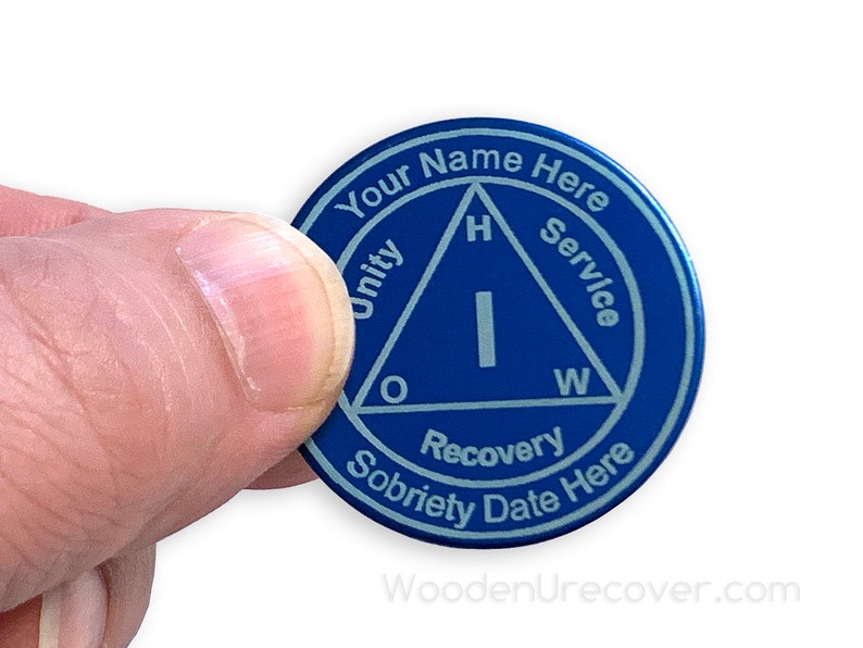 Personalized AA Anniversary Token, Anodized Aluminum Alcoholics ...