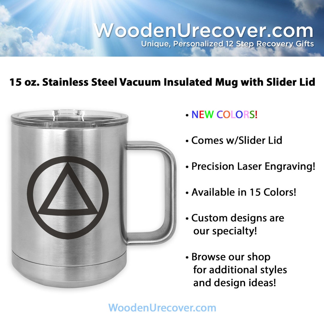 Personalized AA Coffee Cup | 15 Oz. Custom Thermal Insulated Travel Mug ...