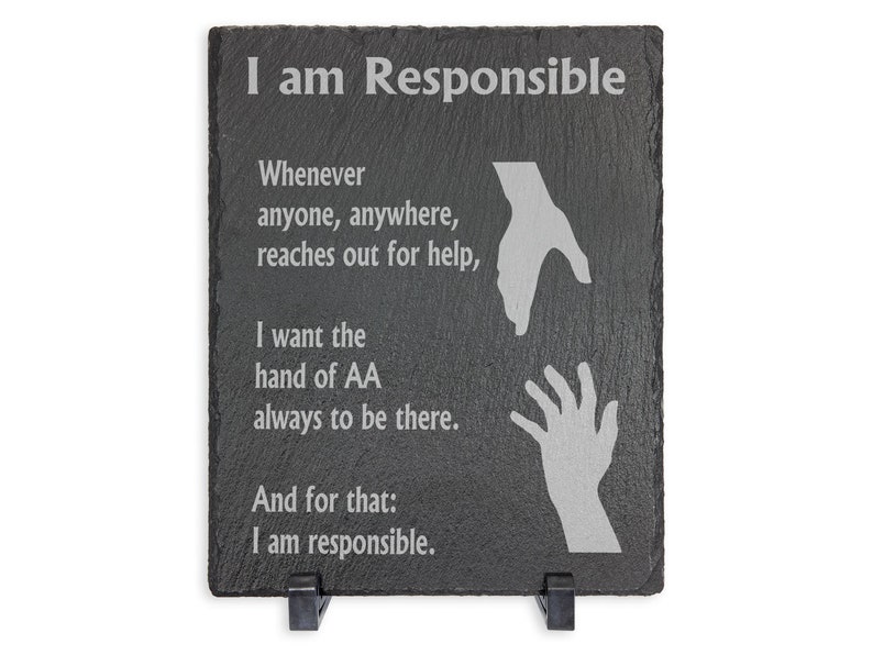 AA Declaration of Responsibility Laser Engraved Natural Slate Recovery ...