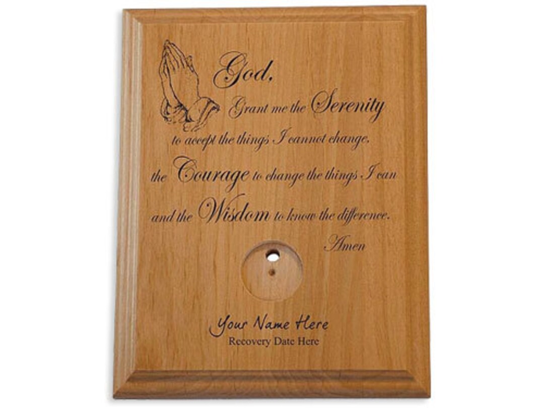 12 Step Medallion Holder, Serenity Prayer Recovery Token Display ...