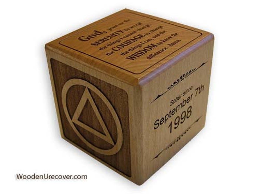 AA Recovery Wooden Block: Personalized Sobriety Gift - Etsy