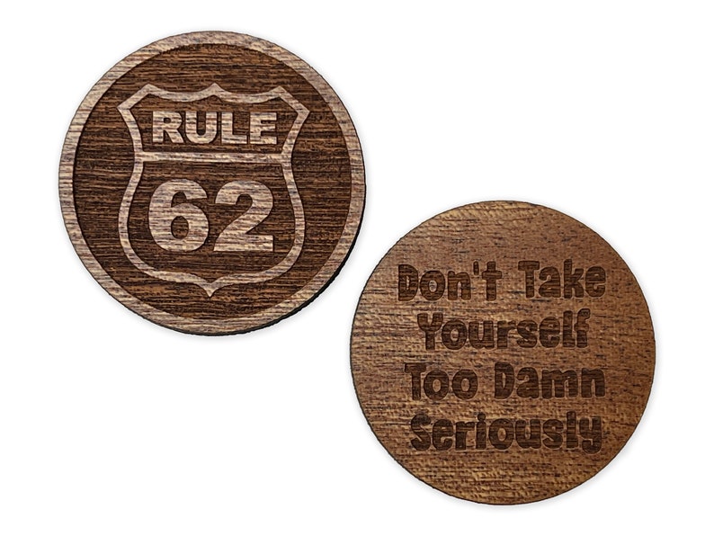AA Rule 62 Token Double Sided Wooden Alcoholics Anonymous | Etsy
