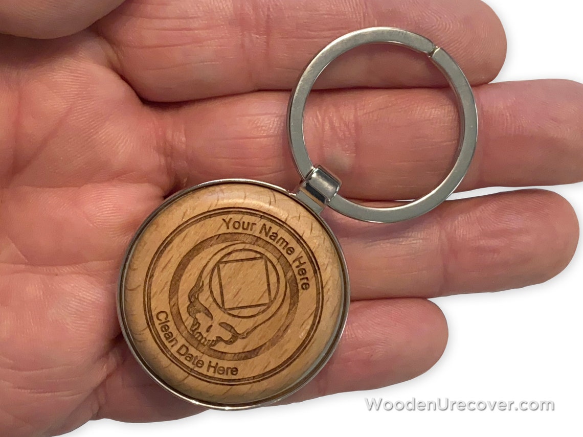 Personalized NA Stealie Key Tag Narcotics Anonymous Keychain | Etsy