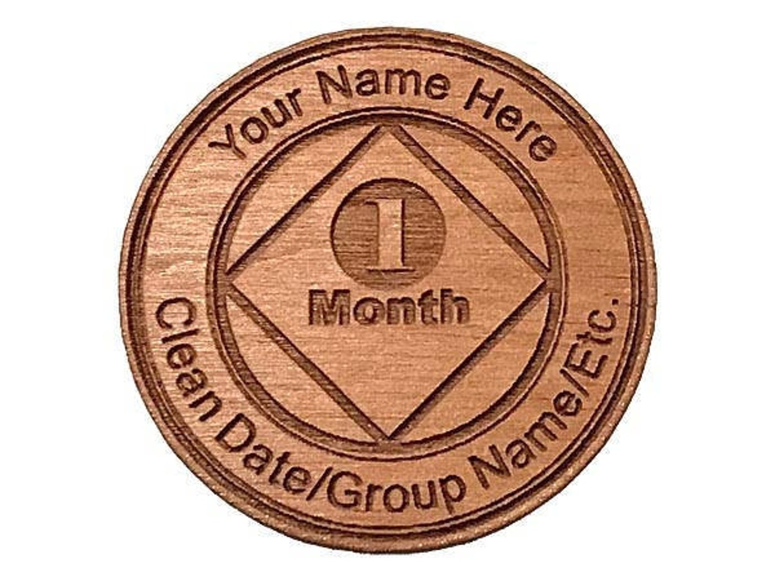 Personalized NA Month Chip, Wooden Narcotics Anonymous Tokens and 12 ...
