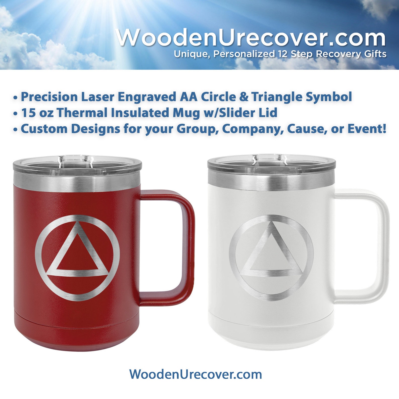 Personalized AA Coffee Cup 15 Oz. Custom Thermal Insulated - Etsy