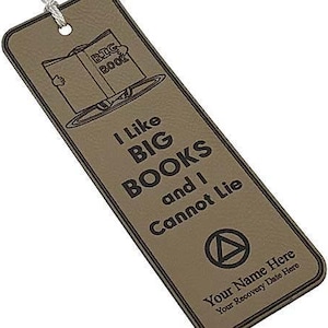 Personalized AA Bookmark - Alcoholics Anonymous "i Like Big Books ...