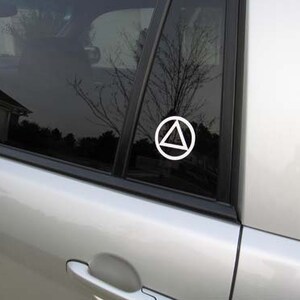 AA Circle & Triangle Vinyl Decal, Vehicle Lettering for Alcoholics ...