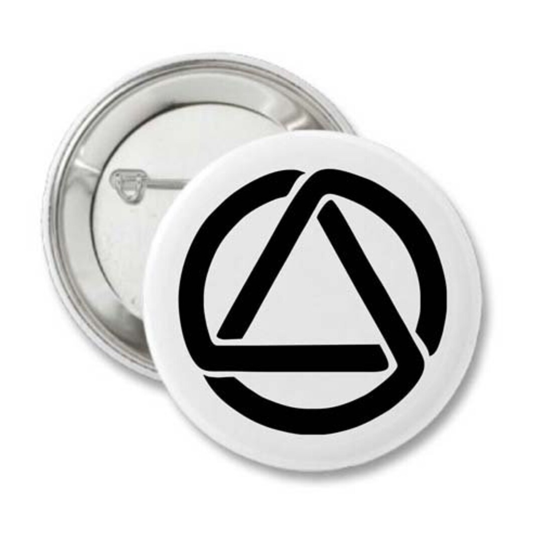 Alcoholics Anonymous Symbol Pinback Button / AA Circle Triangle Bottons ...