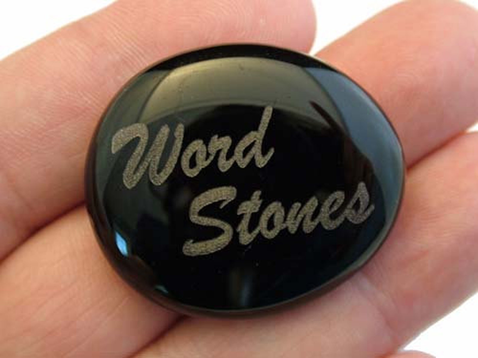 Word Stones Laser Engraved Etched Glass Gems for Wedding Party Favors ...