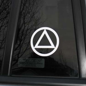 AA Circle & Triangle Vinyl Decal, Vehicle Lettering for Alcoholics ...