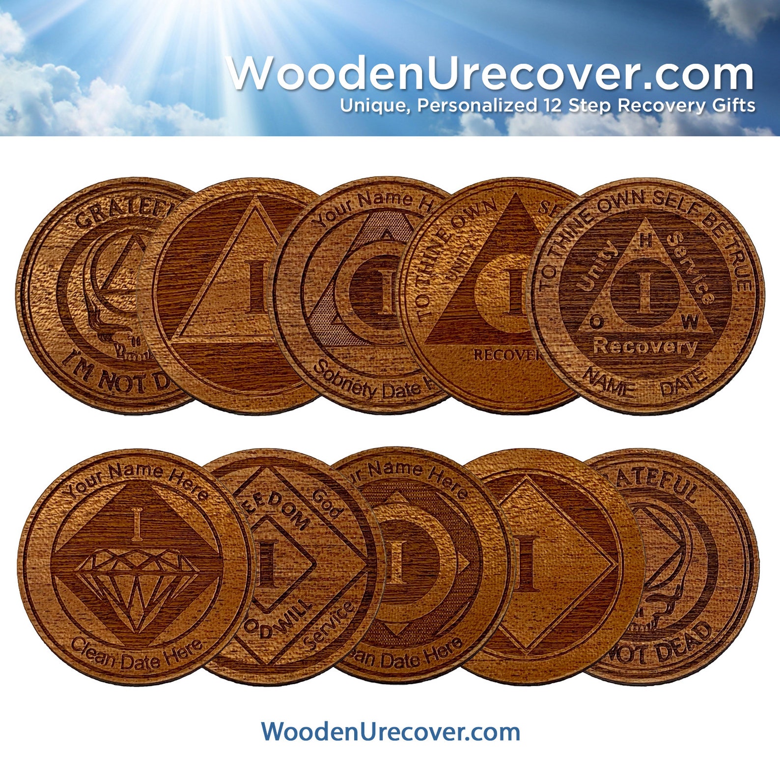 NA Wooden Medallion Narcotics Anonymous Anniversary Token | Etsy