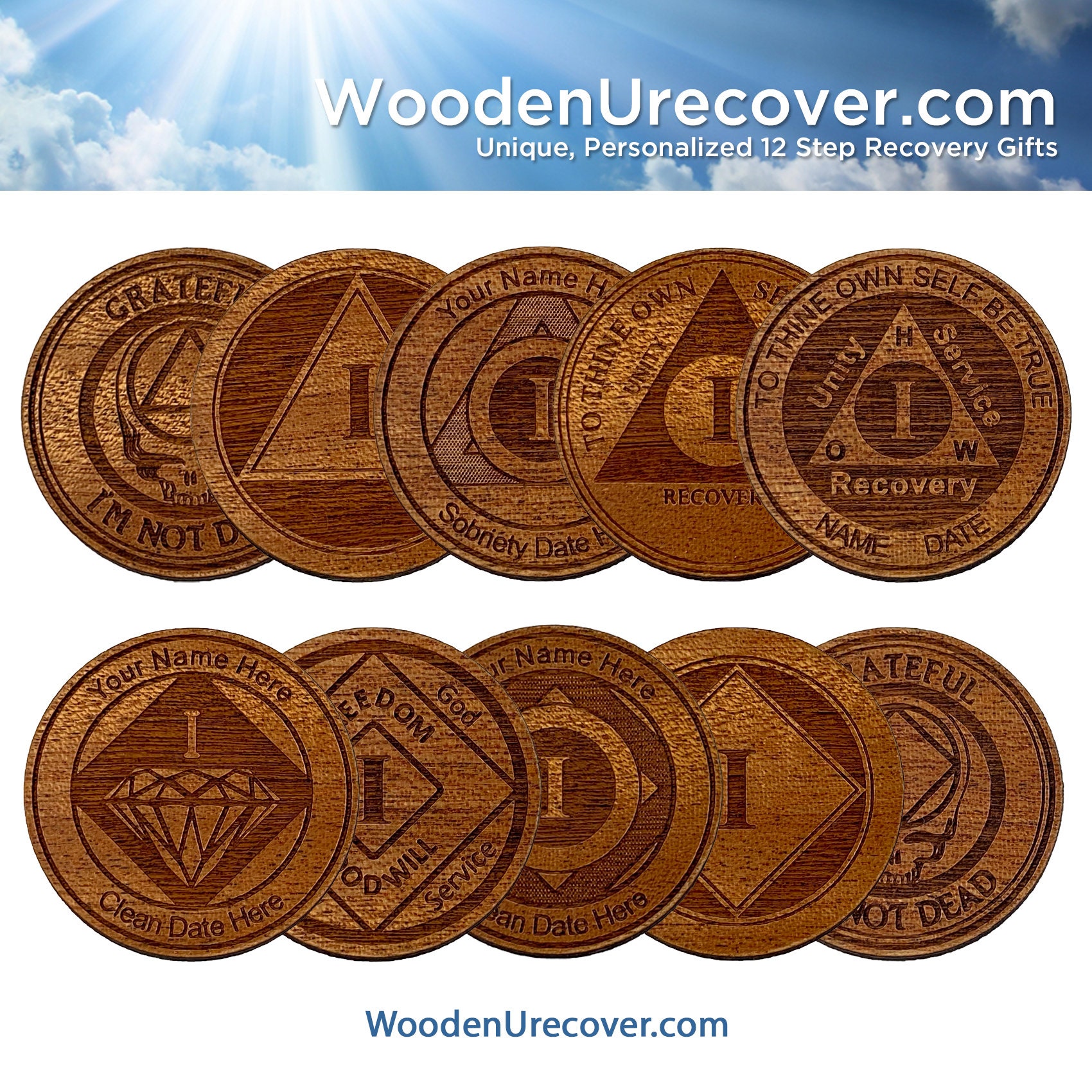 NA Wooden Medallion Narcotics Anonymous Anniversary Token | Etsy