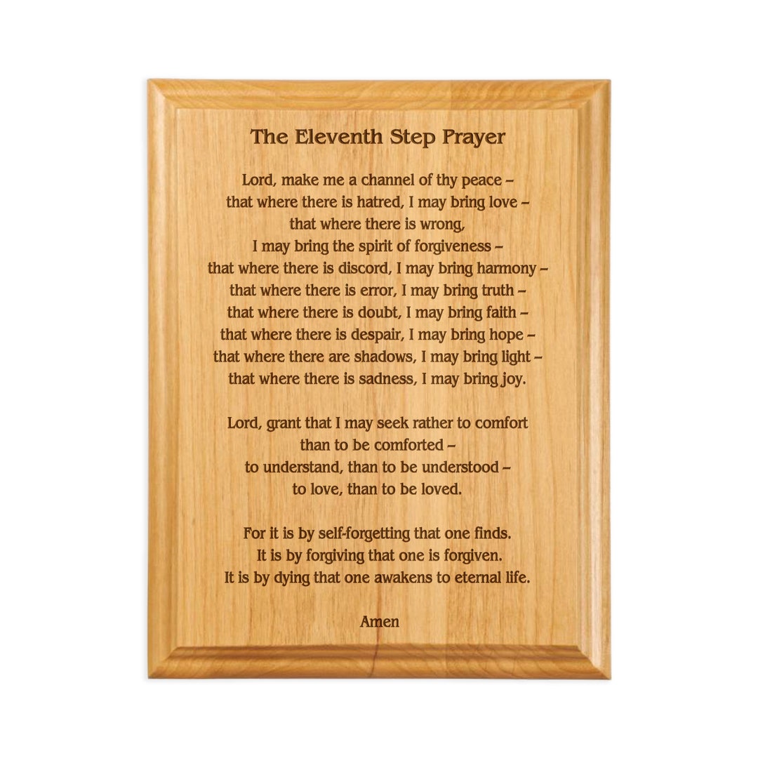 Eleventh Step Prayer Plaque Laser Engraved Wooden Plaques Prayer of ...