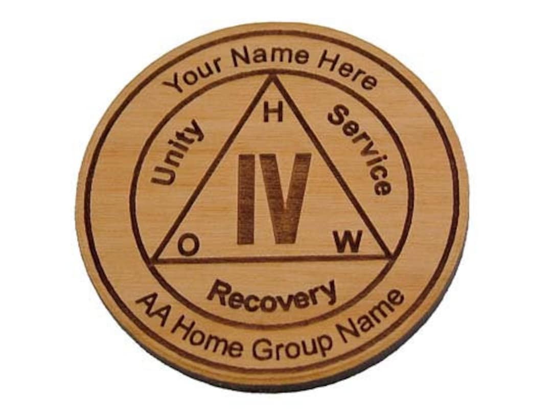 Personalized Wooden Alcoholics Anniversary Chip, AA Birthday Token ...