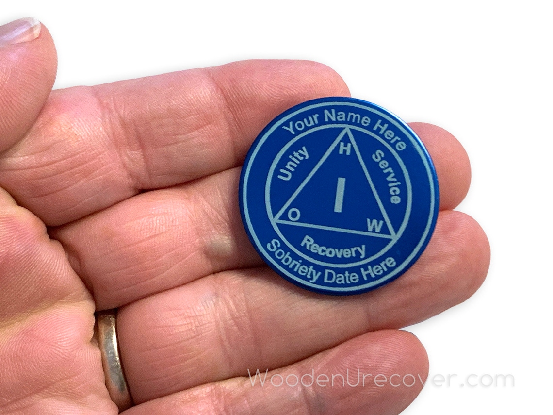 Personalized AA Anniversary Token Alcoholics Anonymous | Etsy