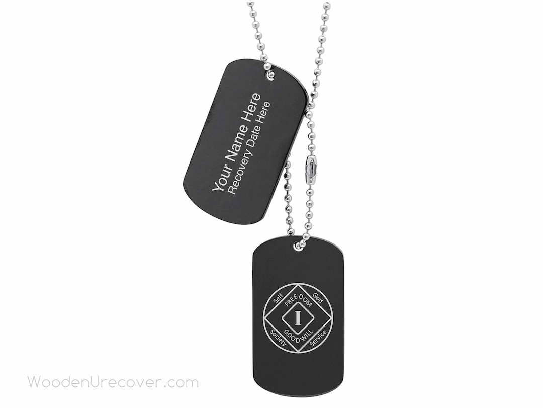 NA Anniversary Dog Tag, Personalized Narcotics Anonymous Medallion ...