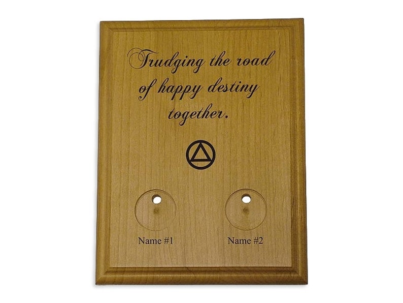 AA Coin Holder 2 Token Display Plaque Alcoholics Anonymous - Etsy