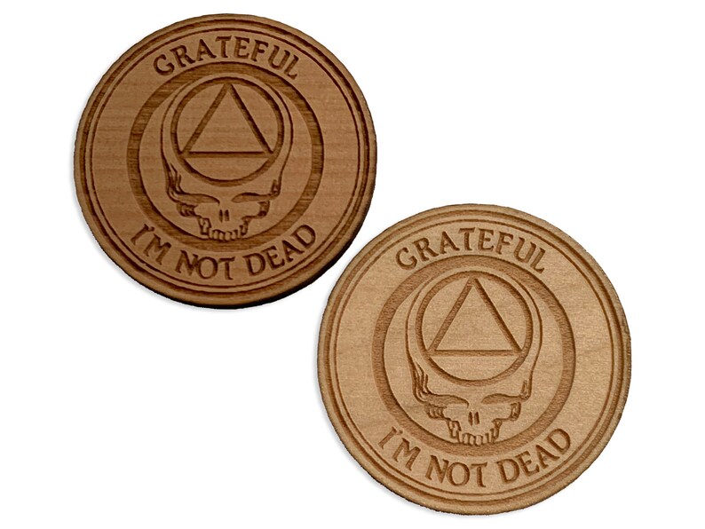 AA "grateful I'm Not Dead" Token, Alcoholics Anonymous Stealie Recovery ...