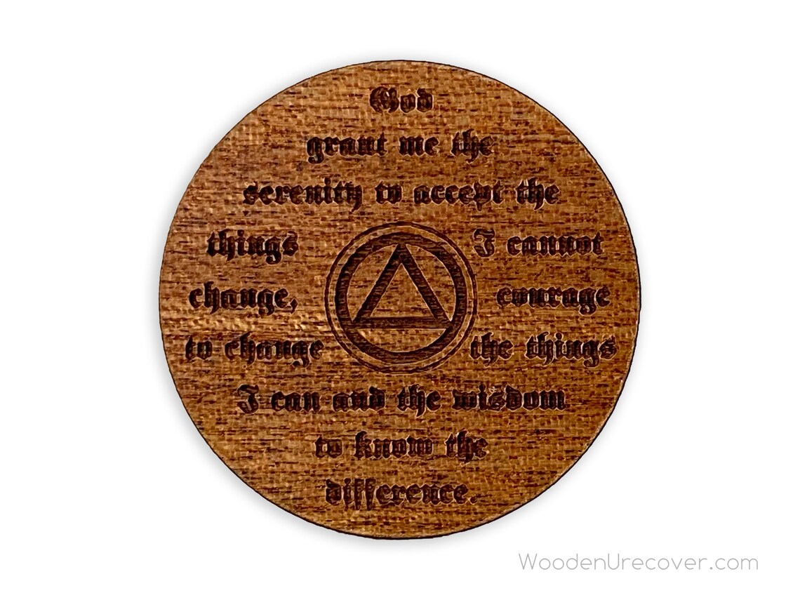 Wooden AA Chip Alcoholics Anonymous Sober Gift Recovery | Etsy