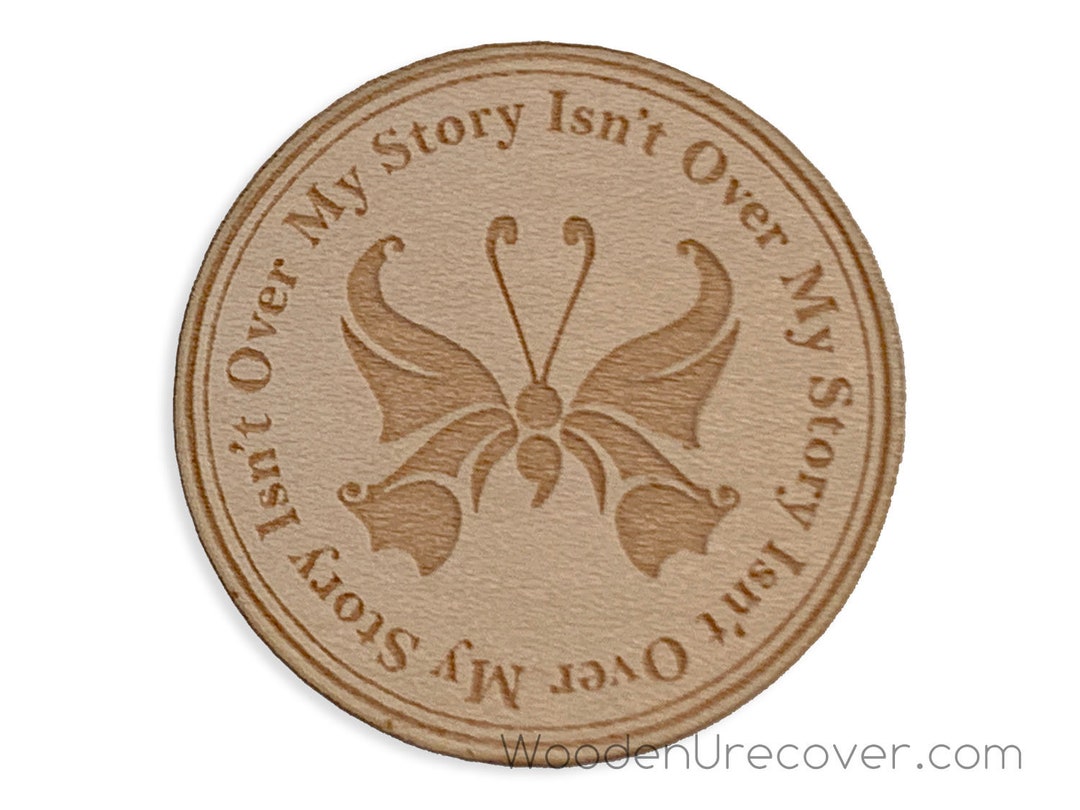 Semicolon Butterfly Coin, My Story Isn't Over yet Prayer Medallion and ...