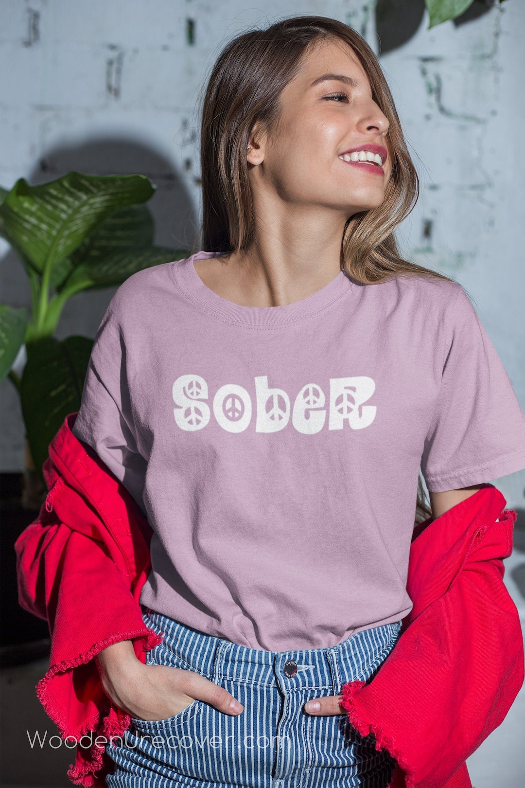 Sober T-shirt / Cool Peace Sign Sober Design / Alcoholics Anonymous ...