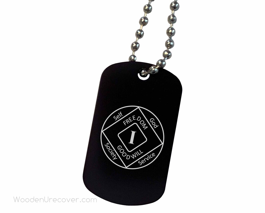 NA Birthday Dog Tag, Narcotics Anonymous Token Design Dog Tag Key Chain ...