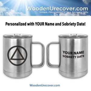 Personalized AA Coffee Cup | 15 Oz. Custom Thermal Insulated Travel Mug ...