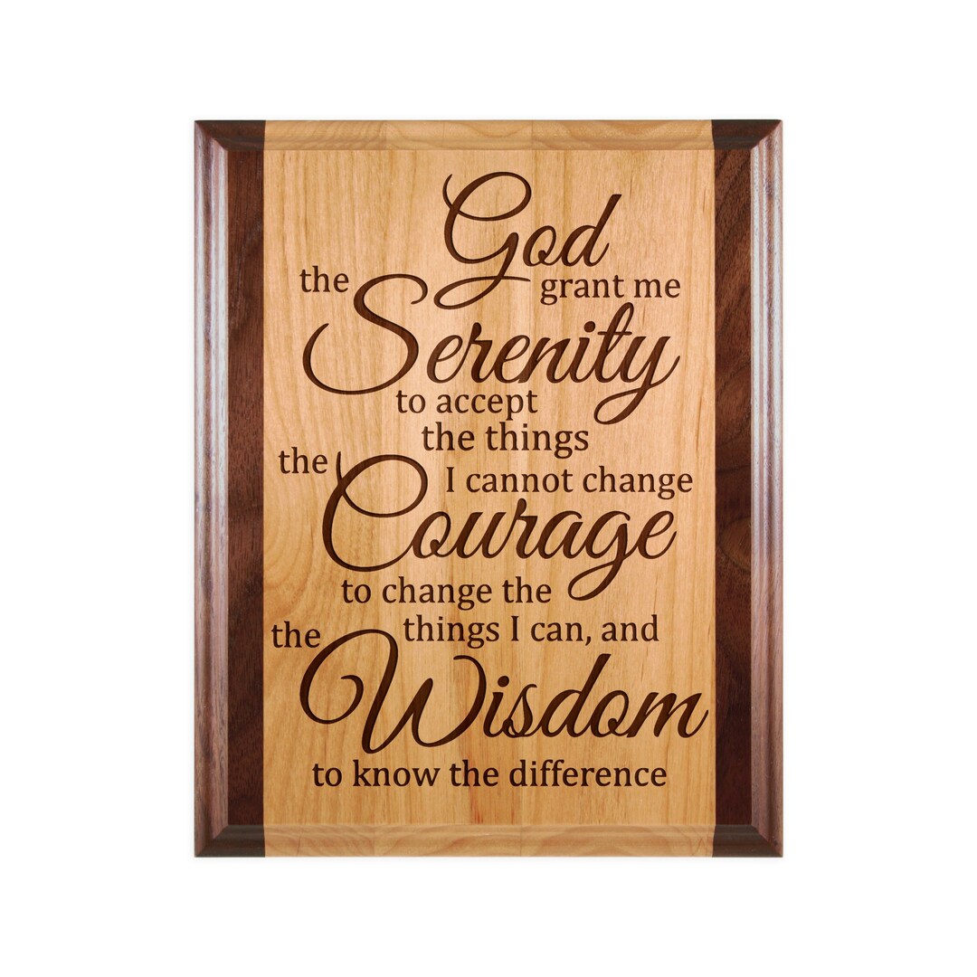 Deluxe Serenity Prayer Plaque - Custom Laser Engraved Wall Hanging ...