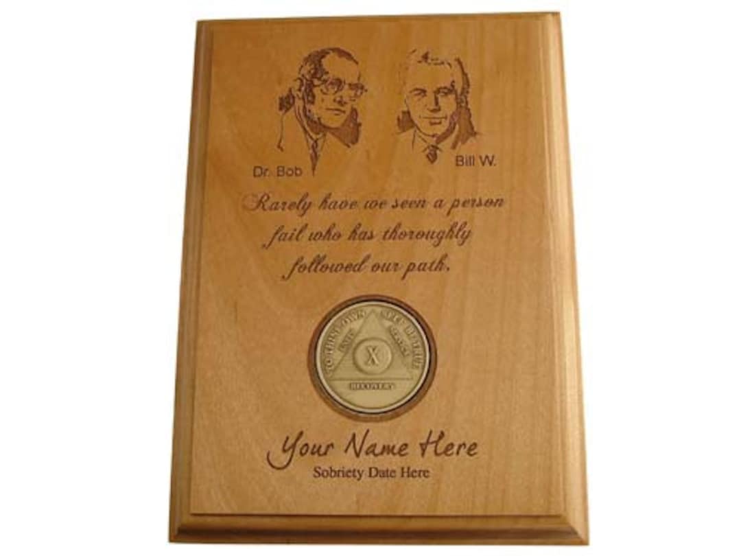 Personalized AA Medallion Holder, Recovery Token Display Plaque, 12 ...