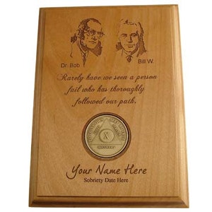 Personalized AA Medallion Holder, Recovery Token Display Plaque, 12 ...