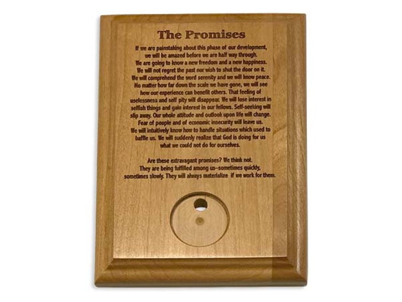 AA Medallion Holder Display Plaque | the Promises of Alcoholics ...