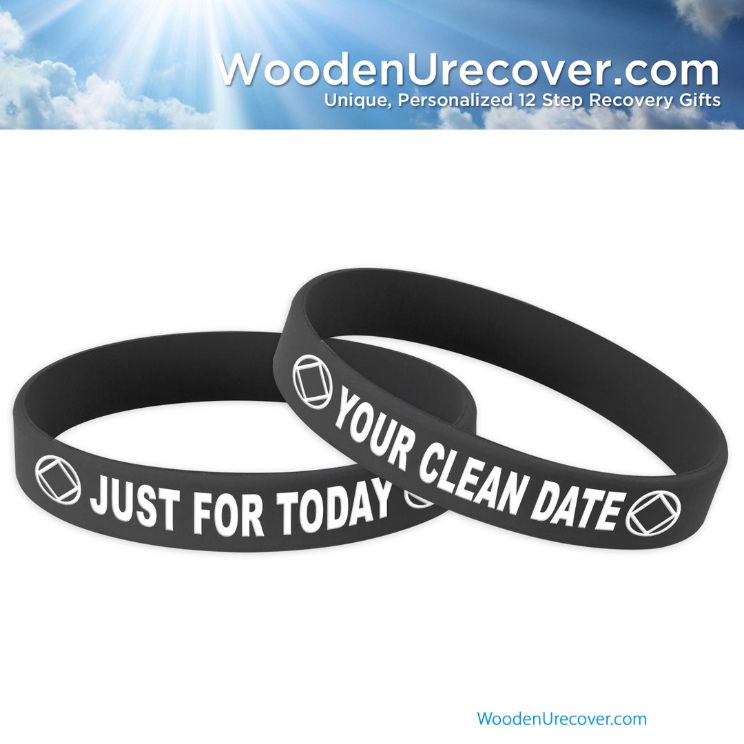 Personalized "just for Today" Silicone Wristband | Custom 12 Step ...