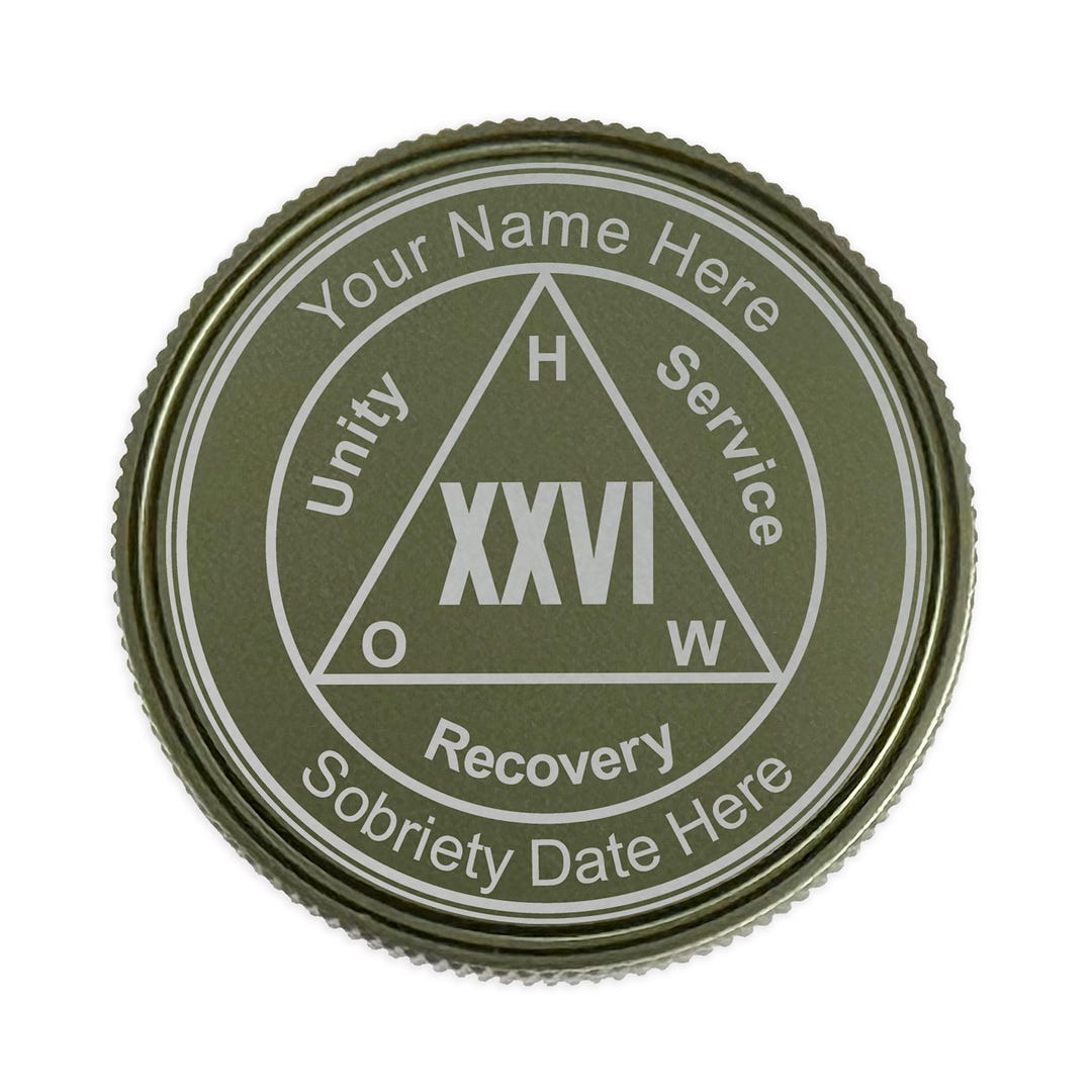 Customizable AA Recovery Medallion – Personalized Sobriety Chip With ...
