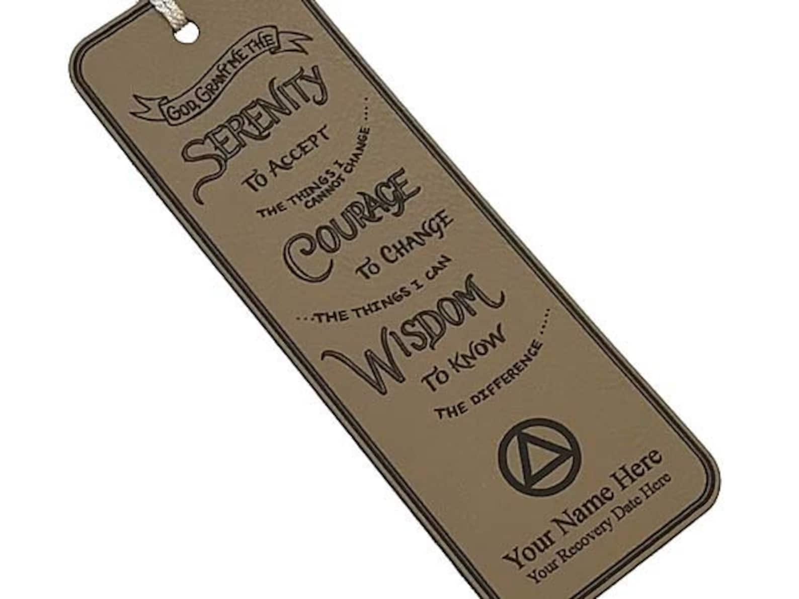 Personalized AA Bookmark Alcoholics Anonymous Big Book Book-marks Laser ...