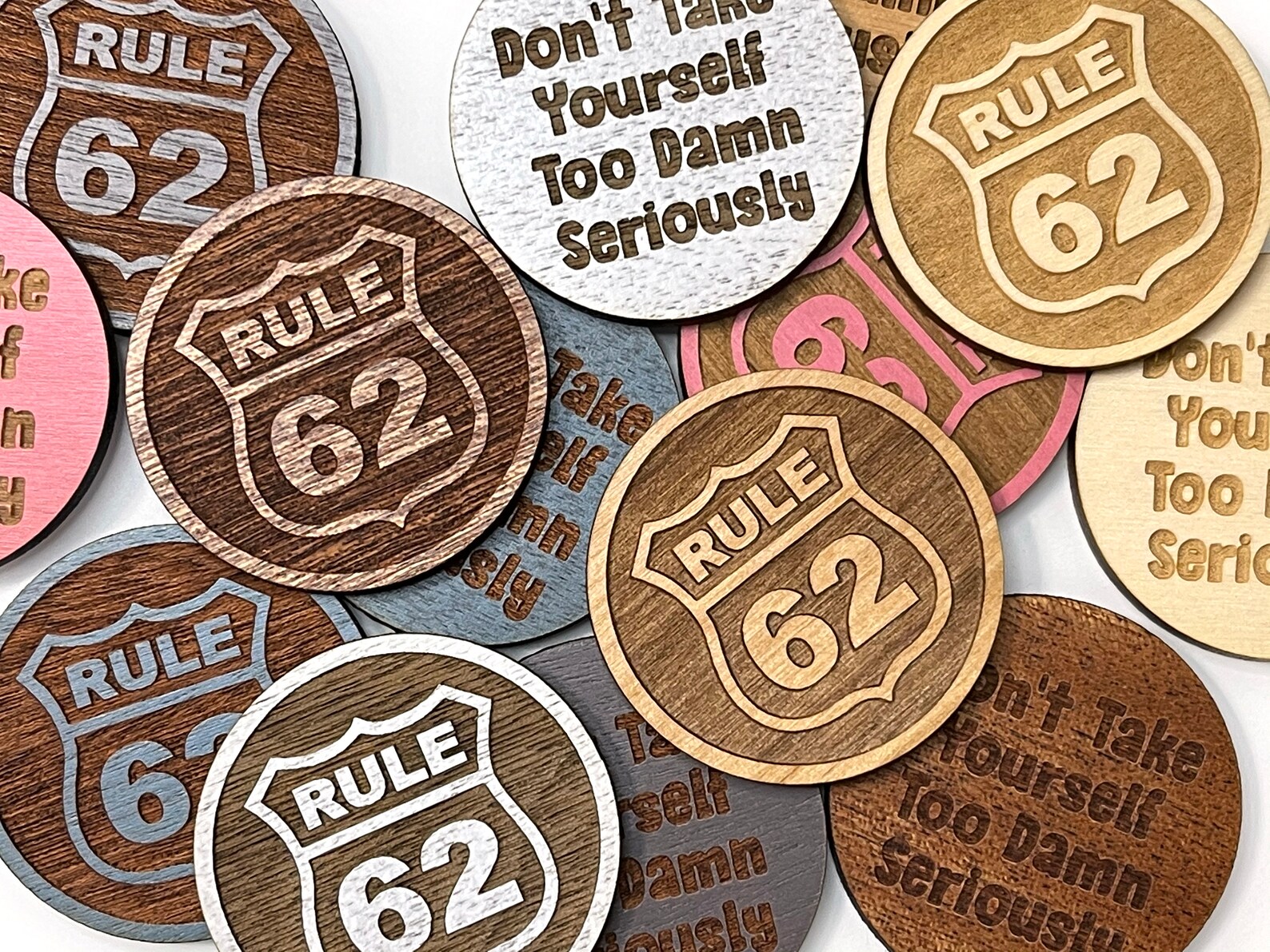 AA Rule 62 Token Double Sided Wooden Alcoholics Anonymous | Etsy