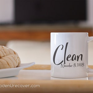 NA Clean Date Ceramic Coffee Cup | 12 Step Narcotics Anonymous Gifts ...