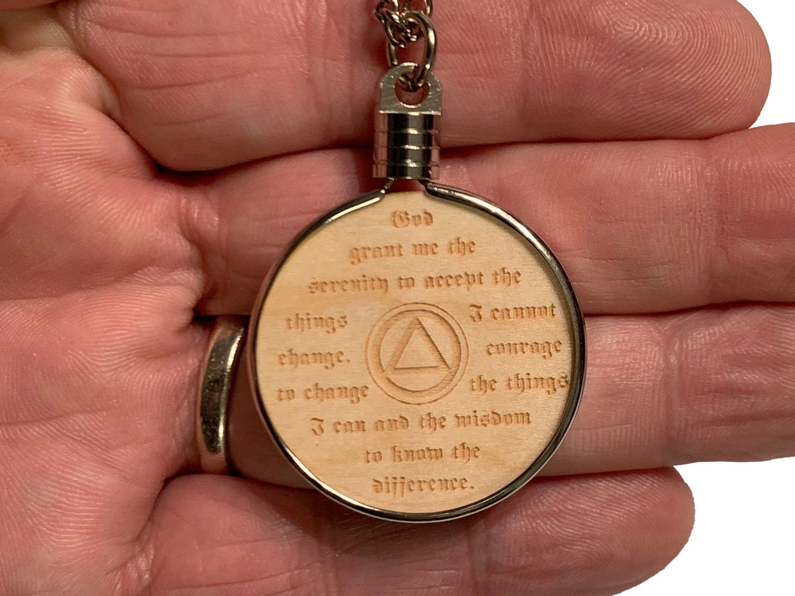 AA Monogram Medallion Necklace, Alcoholics Anonymous 12 Step Jewelry ...