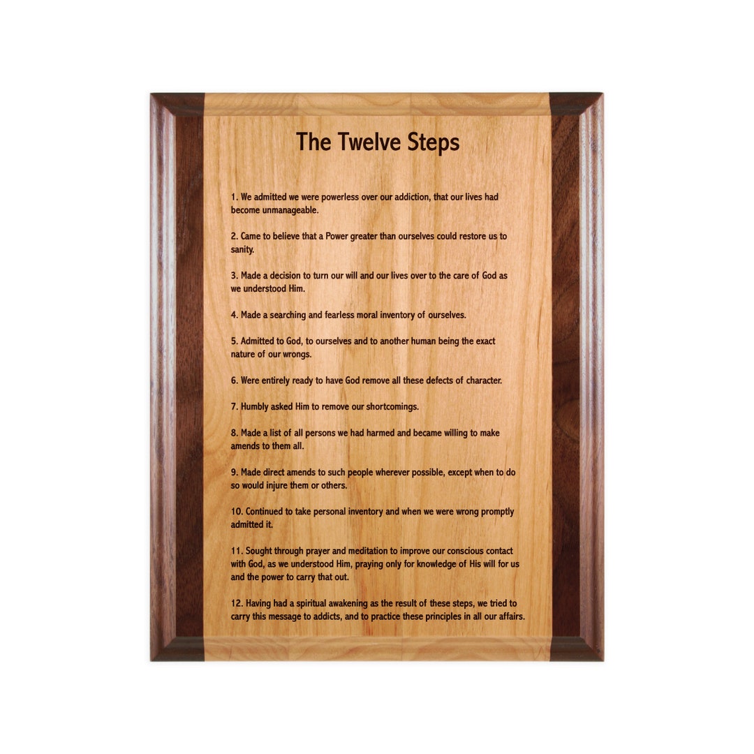 Deluxe NA, Narcotics Anonymous 12 Steps Plaque - the Twelve Steps of NA ...