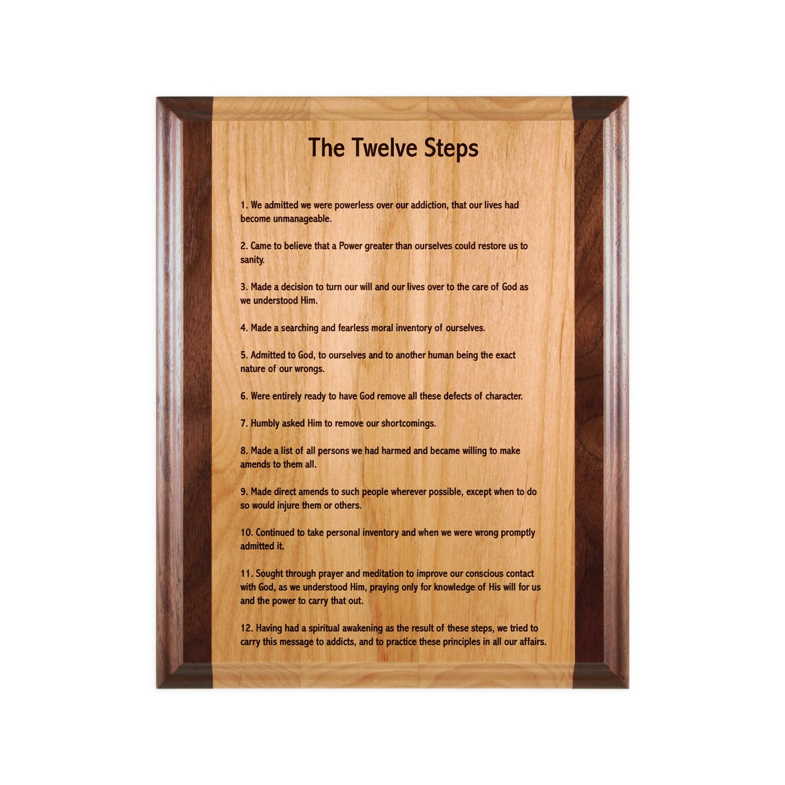 Deluxe NA, Narcotics Anonymous 12 Steps Plaque - the Twelve Steps of NA ...