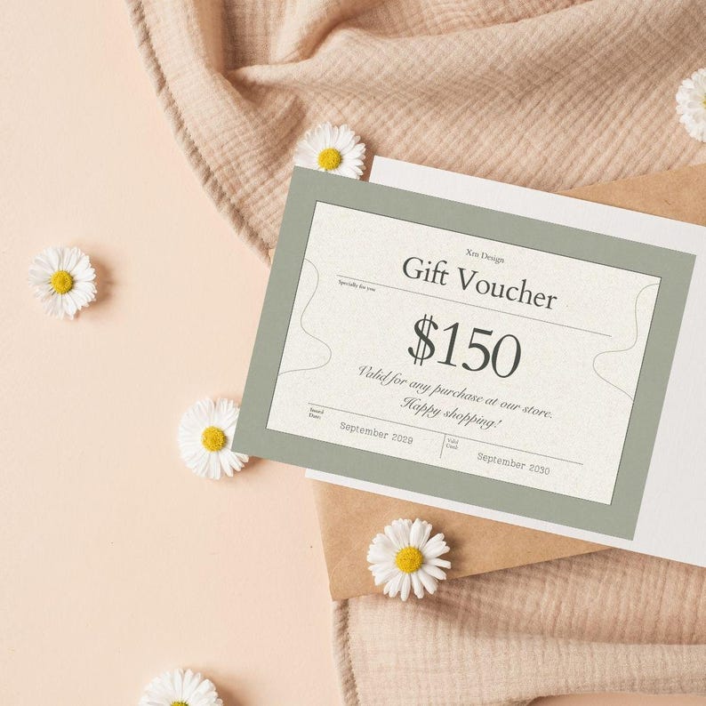 Elegant Minimalist Editable Gift Voucher Canva Templates. - Etsy