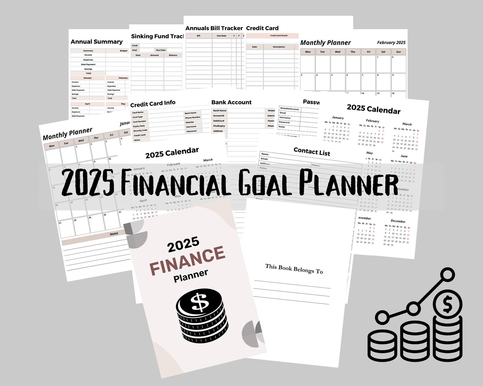 Editable 2025 Financial Goal Planner, Personalized Planning Tools ...