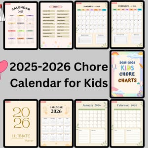 Editable 2025-2026 Kids Chore Charts, Daily Routine Cards Visual ...