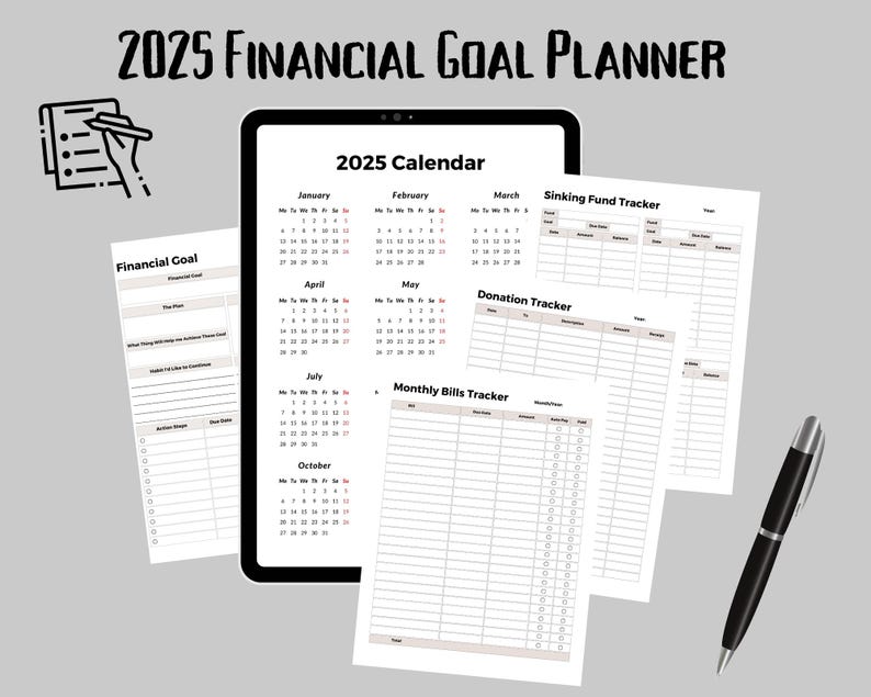 Editable 2025 Financial Goal Planner, Personalized Planning Tools ...