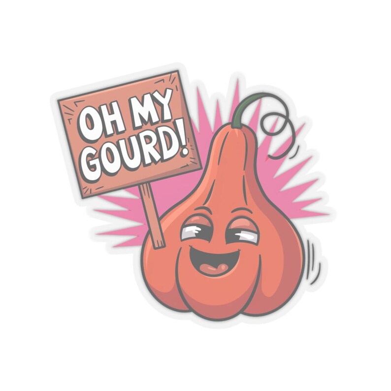 Smiling Gourd Oh My Gourd Kiss-cut Stickers, Bright Colorful Sticker ...