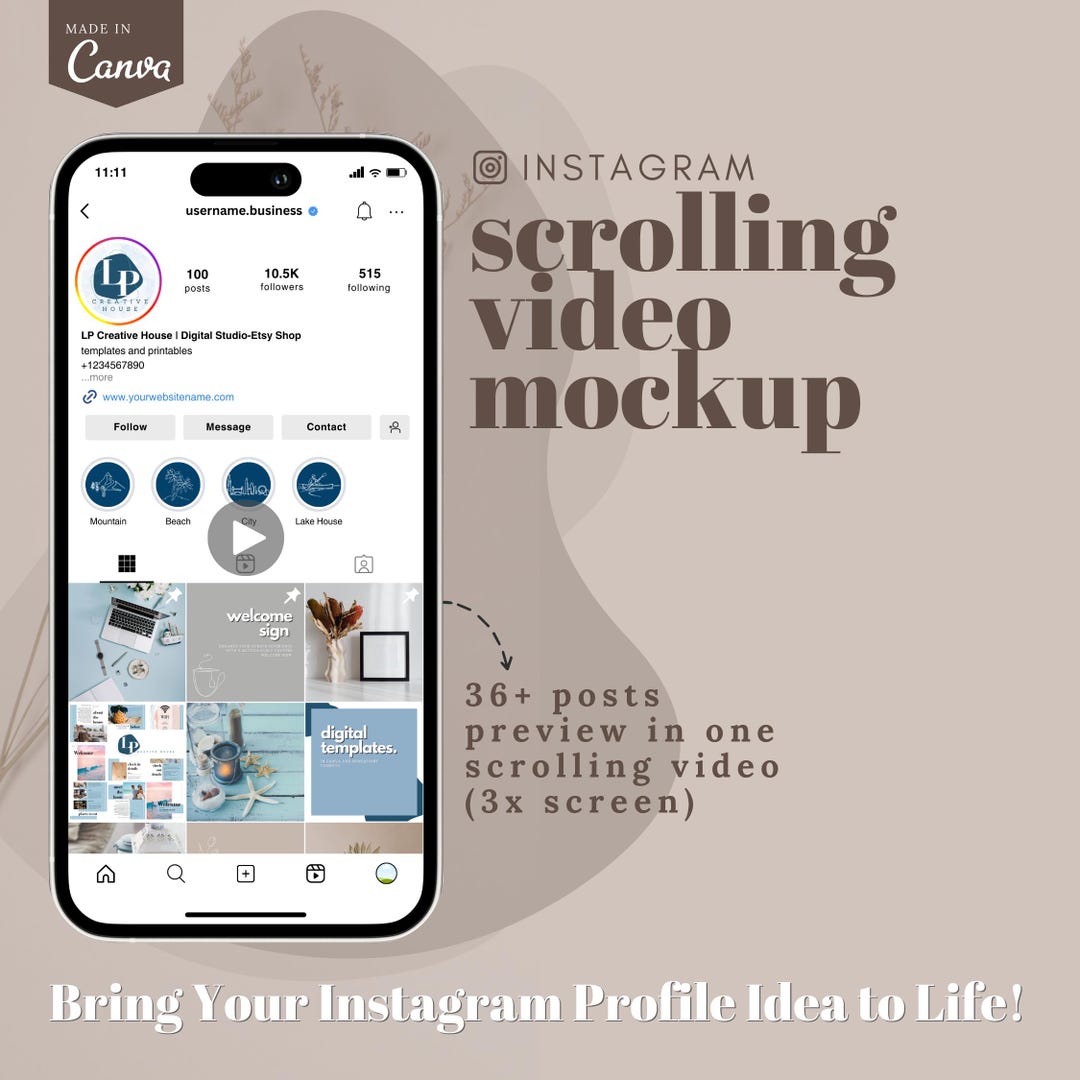 Instagram Scrolling Video Mockup for Social Media Engagement iPhone ...