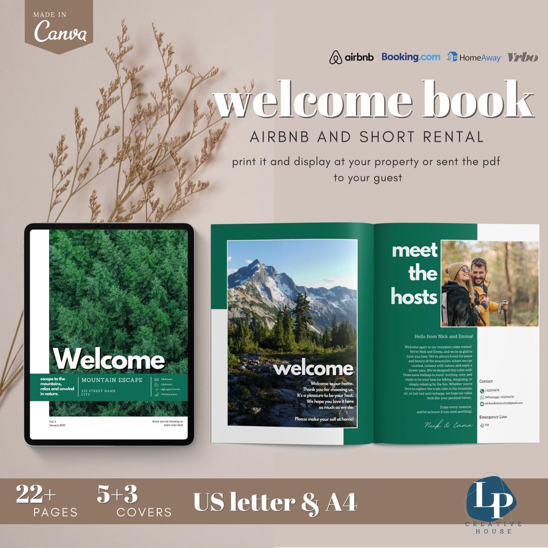 Airbnb Welcome Book Template Vacation Rental Welcome Book, VRBO ...