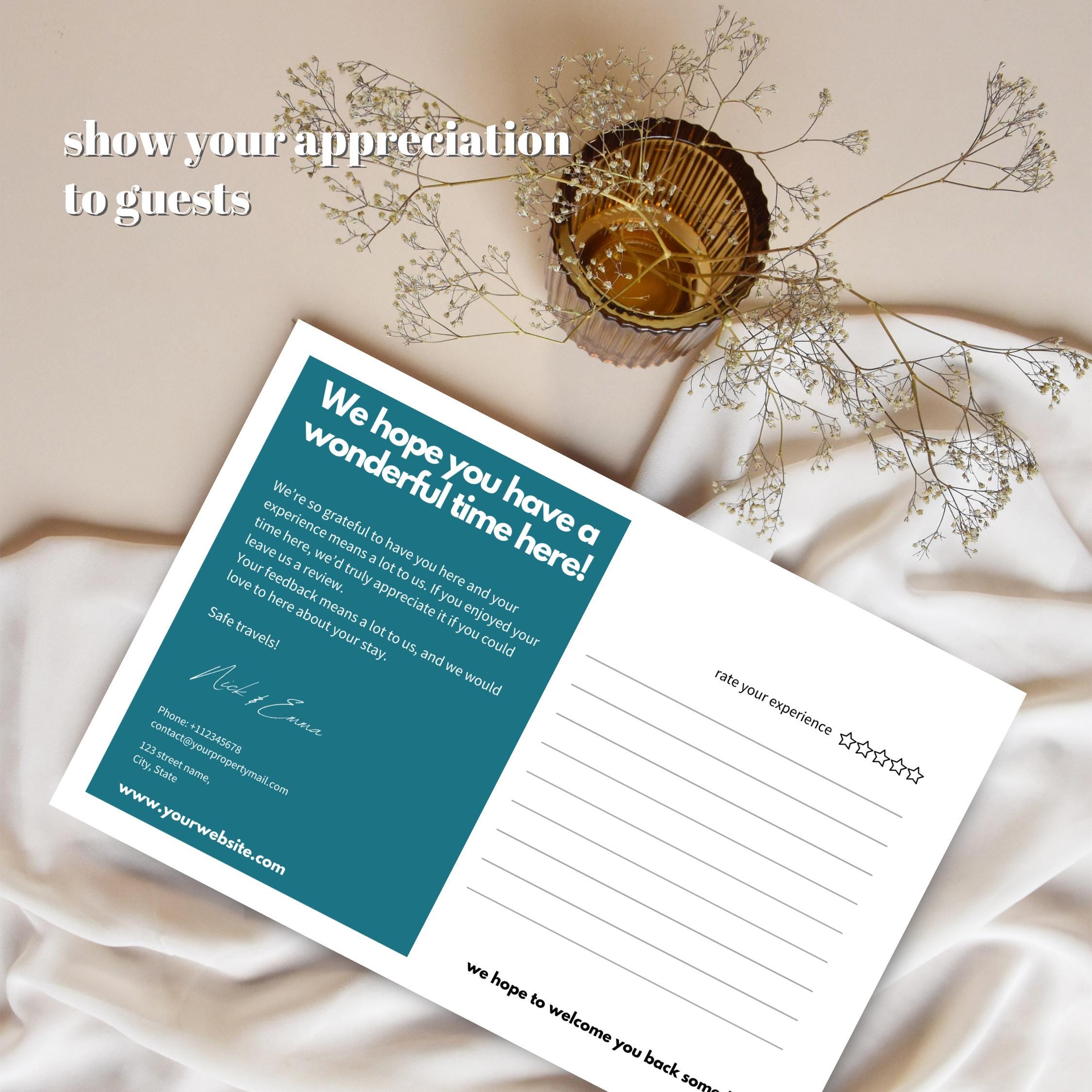 Airbnb Welcome and Thank You Card Template Vrbo Welcome Card Guest ...